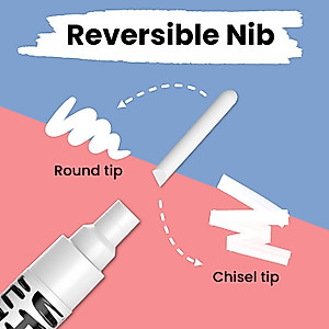 Chalkola White Chalk markers (6 Pack) - White Dry Erase Liquid Chalk Pens for Chalkboard, Blackboard, Window, Bistro, Car Glass, Board, Signs - Erasable ink 6mm Reversible Tip + 50 Chalk labels