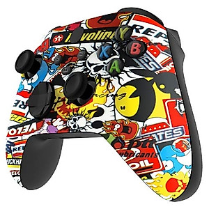 MODDEDZONE Custom Wireless UNMODDED Controller for Xbox One S/X and PC with Exclusive and Unique Designs - The Perfect Gaming Gift for Enthusiasts, Expertly Crafted in the USA Sticker Bomb