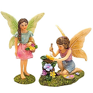 PRETMANNS Fairies for Fairy Garden – Fairy Garden Accessories for Outdoor – Garden Fairy Figurines – Garden Fairies for Miniature Fairy Garden – Small Fairy Figurines - 2 Piece Fairy Kit