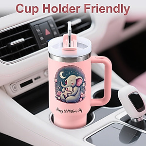 VoziSpace First Mothers Day Gifts – Happy 1st Mother’s Day Tumbler 40oz – Stainless Steel Cup with Lid & Straw – Insulated Coffee Travel Mug for Mom-to-Be, Baby Shower Gifts, New Mom Present