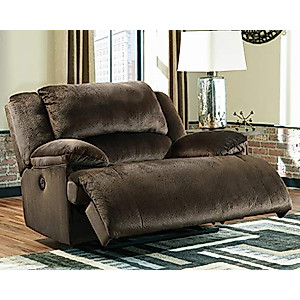 Signature Design by Ashley Clonmel Microfiber Power Zero Wall Wide Seat Adjustable Recliner, Brown