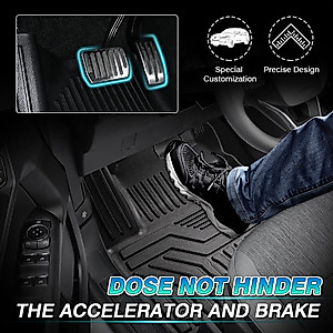 T TGBROS Floor Mats Custom Fit for 2021-2023 2024 Ford Bronco Sport All-Weather Floor Liners 2 Rows Car Mats Set Black