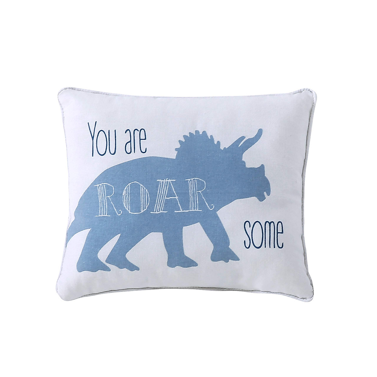 Levtex Baby - Dino Toddler Bed Set - Shades of Blue and Grey - Dinosaur - 5 Piece Set Includes Reversible Quilt, Fitted Sheet, Flat Sheet, Pillow Case, Decorative Pilow