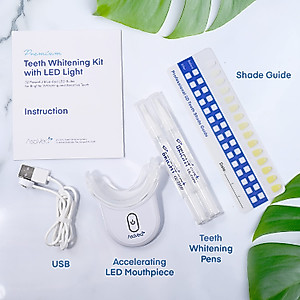 Teeth Whitening Kit - Pen with 32X Powerful Blue-Red Rechargeable LED Light, Effective for Sensitive Teeth, Comfortable and Accelerated Teeth Whitening by AsaVea Smile