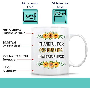 Gift Design Thanksgiving Gift for Dialysis Nurse - Appreciate with Turkey and Stethoscope - 11 Oz White Ceramic Coffee Mug