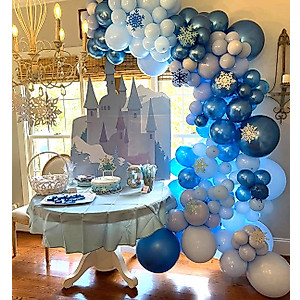 Blue Balloon Metallic Blue Balloons, 60Pcs 12Inch Chrome Blue Balloons Macaron Baby Blue Balloons Pearl Blue Balloons Navy Blue Latex Balloons for Birthday Wedding Baby Shower Party Decoration