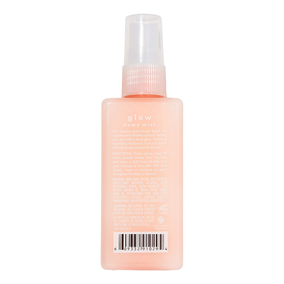 e.l.f. Glow Dewy Mist Lightweight, Hydrating, Refreshes, Moisturizes Infused with Coconut Water and Argan Oil, 4.1 Fl Oz