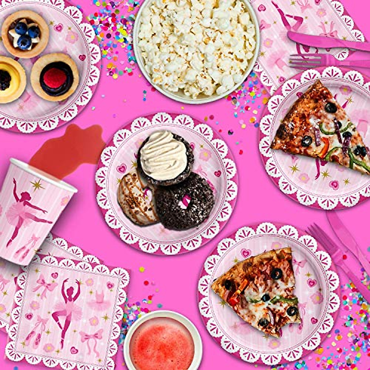 Little Ballerina Birthday Party Supplies Set Plates Napkins Cups Tableware Kit for 16