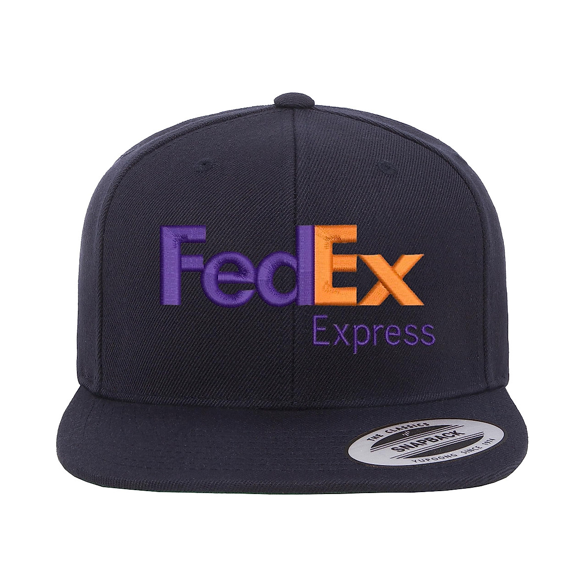 ALLNTRENDS Flat Bill FedEx Express Hat Embroidered Snapback Adjustable Cap (Express, Purple Orange)