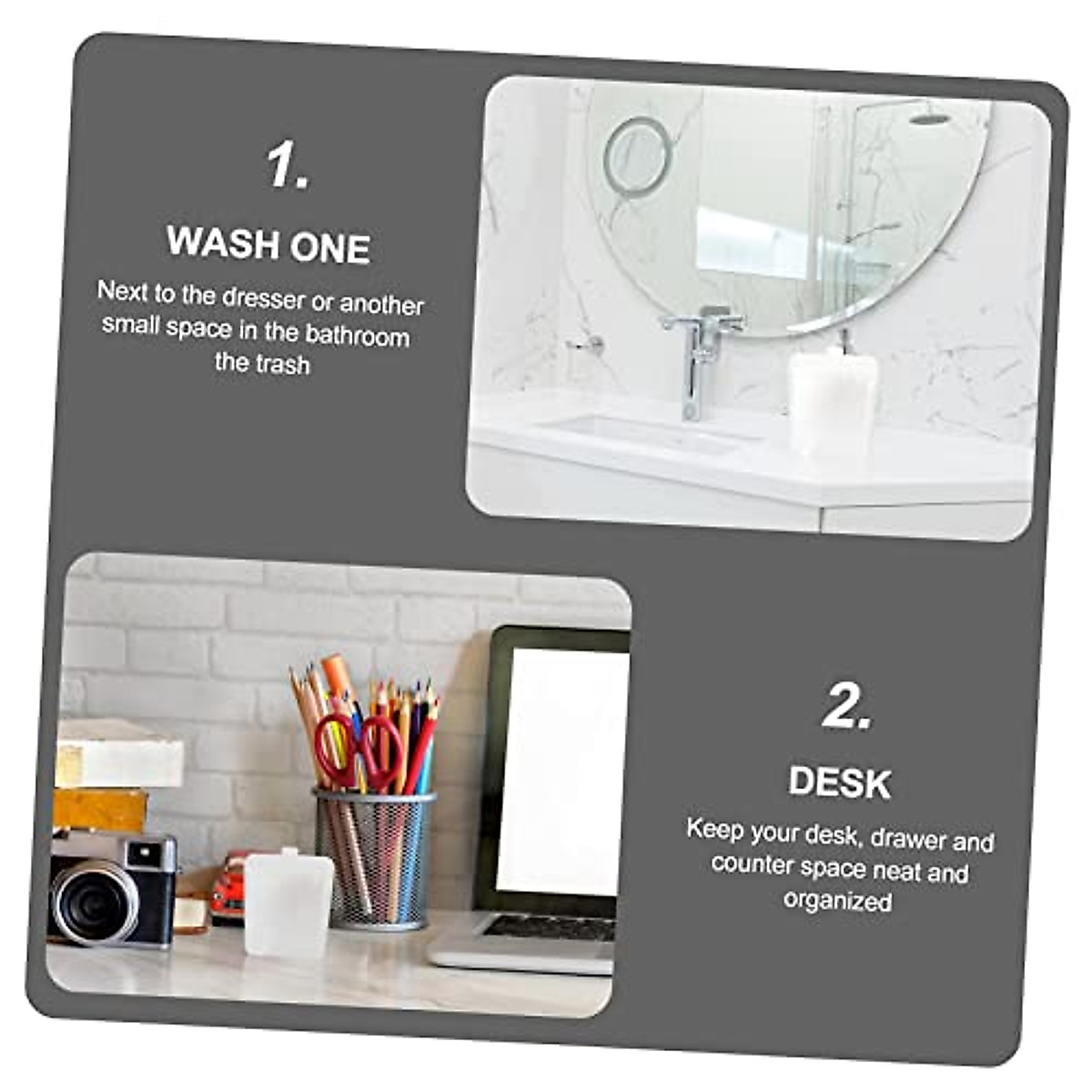 Zerodeko 2pcs Cotton Swab Box Cotton Round Holder Cotton Swabs for Makeup Round Container with Lid Storage Canister Desktop Cosmetics Box Cotton Swab Holder Toothpick Organizer Resin