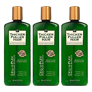 Thicker Fuller Hair Conditioner Weightless 12 Ounce (355ml) (Pack of 3)