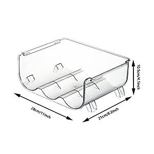 Clear Plastic Free-Standing Stackable ６ Bottle Storage Holder Rack - Water, Wine, and Drink Organizer Shelf for Kitchen Countertop, Cabinet, Pantry, Fridge