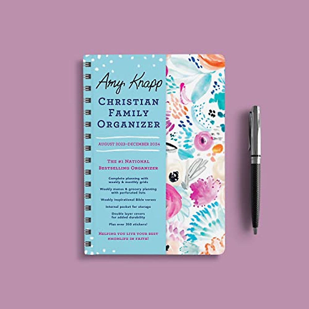 2024 Amy Knapp's Christian Family Organizer: 17-Month Weekly Faith & Inspiration Planner for Mom (Includes Stickers, Thru December 2024)