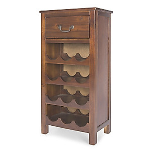 Christopher Knight Home Eirinn Acacia Wood with Faux Wood Overlay Wine Rack, Dark Oak
