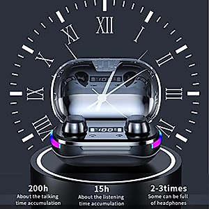 K10 Bluetooth 5.3 Mini Wireless Earbuds in Ear Headphones Built-in Microphone, Light-Weight IPX5 Waterproof Stereo Headset with Charging Case for Sport