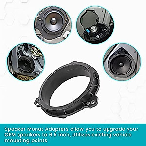 NuIth Door Speaker Adapter w/Speaker Wiring Harness for Select Toyota 1998-2015, Scion 2004-2014 Aftermarket Car 6.5 Inch Speaker Adapters Rings Kit
