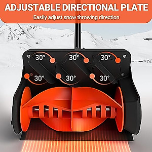 VOLTASK Cordless Snow Shovel, 20V | 12-Inch | 4-Ah Cordless Snow Blower, Battery Snow Blower with Directional Plate & Adjustable Front Handle (4-Ah Battery & Quick Charger Included), SS-20B