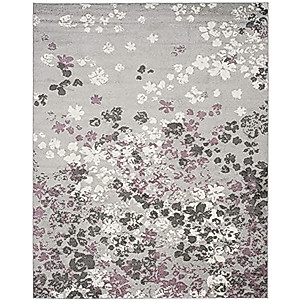 SAFAVIEH Adirondack Collection 8' x 10' Light Grey / Purple ADR115M Floral Non-Shedding Living Room Bedroom Dining Home Office Area Rug