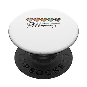 Vintage Leopard Cheetah Hearts Phlebotomist Phlebotomy Nurse PopSockets Standard PopGrip