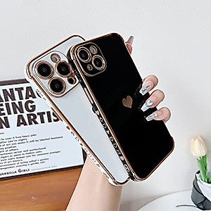 Jmltech Designed for iPhone 14 Plus Case Silicone for Women Girls Cute Soft Liquid Silicone Camera Protection Protective Lovely Heart Phone Cases for iPhone 14 Plus (Black)