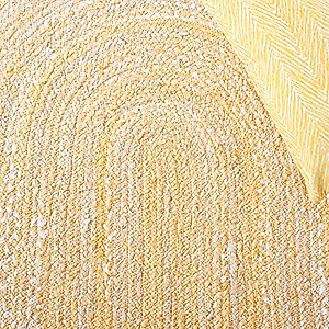 Safavieh Braided Collection Area Rug - 4' x 6' Oval, Beige, Handmade Boho Fringe Reversible Cotton, Ideal for High Traffic Areas in Living Room, Bedroom (BRD451B)
