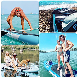 FBSPORT 11' Premium Inflatable Stand Up Paddle Board, Yoga Board with Durable SUP Accessories & Carry Bag | Wide Stance, Surf Control, Non-Slip Deck, Leash, Paddle and Pump for Youth & Adult