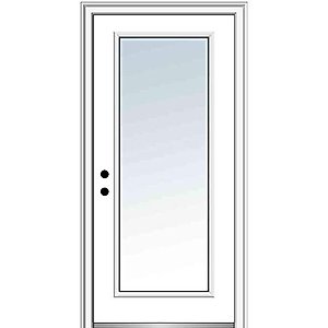 National Door Company, Exterior Single Door, Steel, 32" x 80", Full Lite, Clear Glass Collection, Right-Hand Inswing