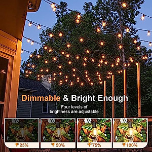 25Ft LED Outdoor String Lights Christmas, G40 Globe Patio String Lights Waterproof with 27 Shatterproof LED Bulbs, Hanging Christmas Decorations Lights for Backyard Porch Garden Bistro Party- White