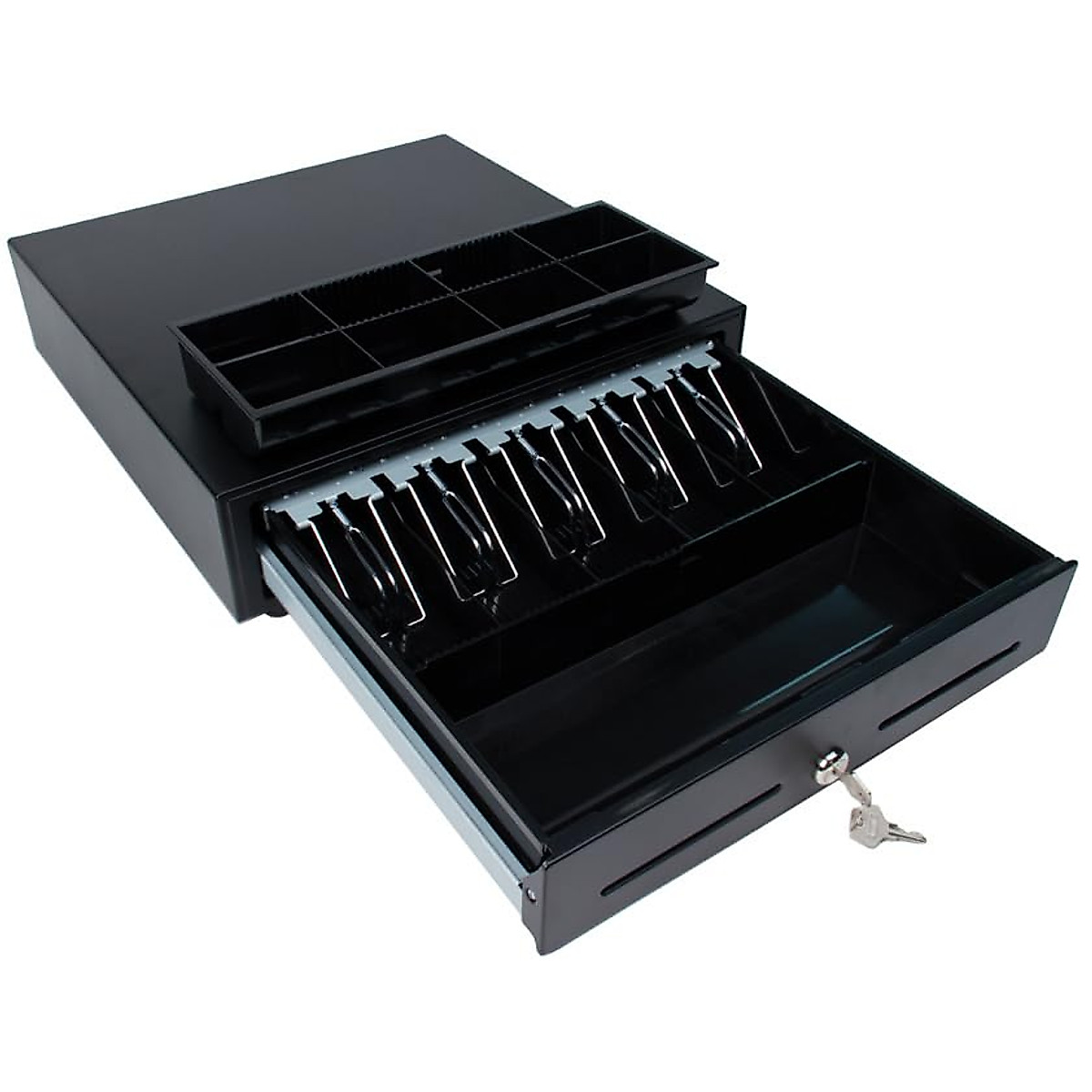 Star Micronics CD3-1616 5 Bill / 8 Coin Value Series Cash Drawer with 2 Media Slots and Included Cable (16" x 16") - Black