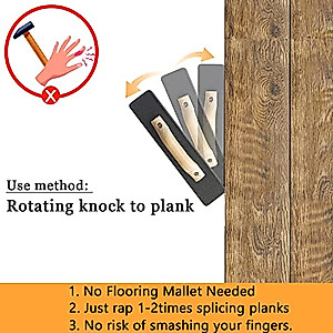 NAACOO Tapping Block, Flooring Tools - Heavy Big Tapping Block for Vinyl Plank Flooring with Big Wood Handle, Needn't Hammer - Knock 1-2 Times to Complete Flooring Installation(15-1/2inch)