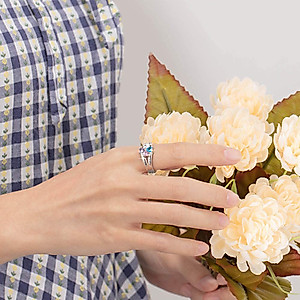 Lam Hub Fong Personalized Mothers Day Gifts Birthstone Rings for Women Mother Daughter Promise Rings for Her Custom Engagement Name Rings for Her Girlfriend Wife (4 Birthstones-1, 8)