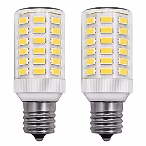 Frigidaire Freezer Light Bulb Replacement E17 Intermediate Base Compatible with Kenmore Refrigerator Replace 5304517886 KEI D28A KEL2811 KEI D28M Daylight White 5W Compact Bright Lighting, 2 Pack