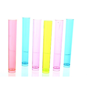 Party Dimensions Neon Mix Plastic 1.5 oz | Assorted Tints | Pack of 6 Tube Shot, 1.5 ounce, Pink, Blue, Green, Orange