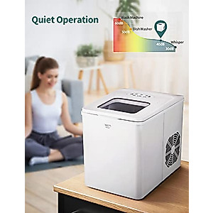 Gevi Household Countertop Ice Maker Machine, 2 Ice Sizes Optional, 9 Pcs in 6-8 Mins, 26Lbs/Day, Self Cleaning, Portable Compact Mini Icemaker with Ice Scoop and Basket for Home Party Kitchen (White)