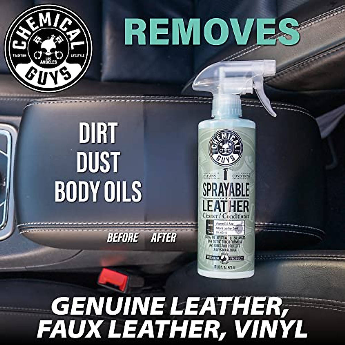 Chemical Guys Sprayable Leather Cleaner & Conditioner 16 oz Bundle (2) 16 oz. Bottles for Heated/Cooled/Vented Leather Seats