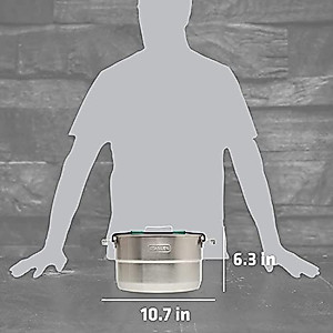 Stanley Base Camp Cook Set for 4 | 21 Pcs Nesting Cookware Made from Stainless Steel & BPA Free Material | Incl Pot, lid, Cutting Board, Spatula, Plates, Spoons, Forks, Bowls, Dish Rack, Trivet