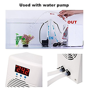 EVERSECU 72w 110-240v Aquarium Water Chiller/Cooler Temperature Controller for Fish Shrimp Tank Marine Coral Reef Tank Below 20L/30L Aquarium Chiller (20L Only Cool)