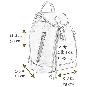 Time Resistance Leather Backpack Full Grain Real Leather Small Rucksack