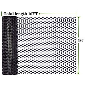 Plastic Chicken Wire Fence Mesh 16”x10FT, Poultry Netting for Chicken, Hexagonal Fencing for Gardening,Floral Netting,PET Cage, Chicken Wire Frame Crafts,with 100 pcs Fixed Straps