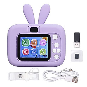 Video Camera Toy, 2.0 Inch Color Display Children Camera Rich Effects Auto with 32G Memory Card for Birthday (Purple)