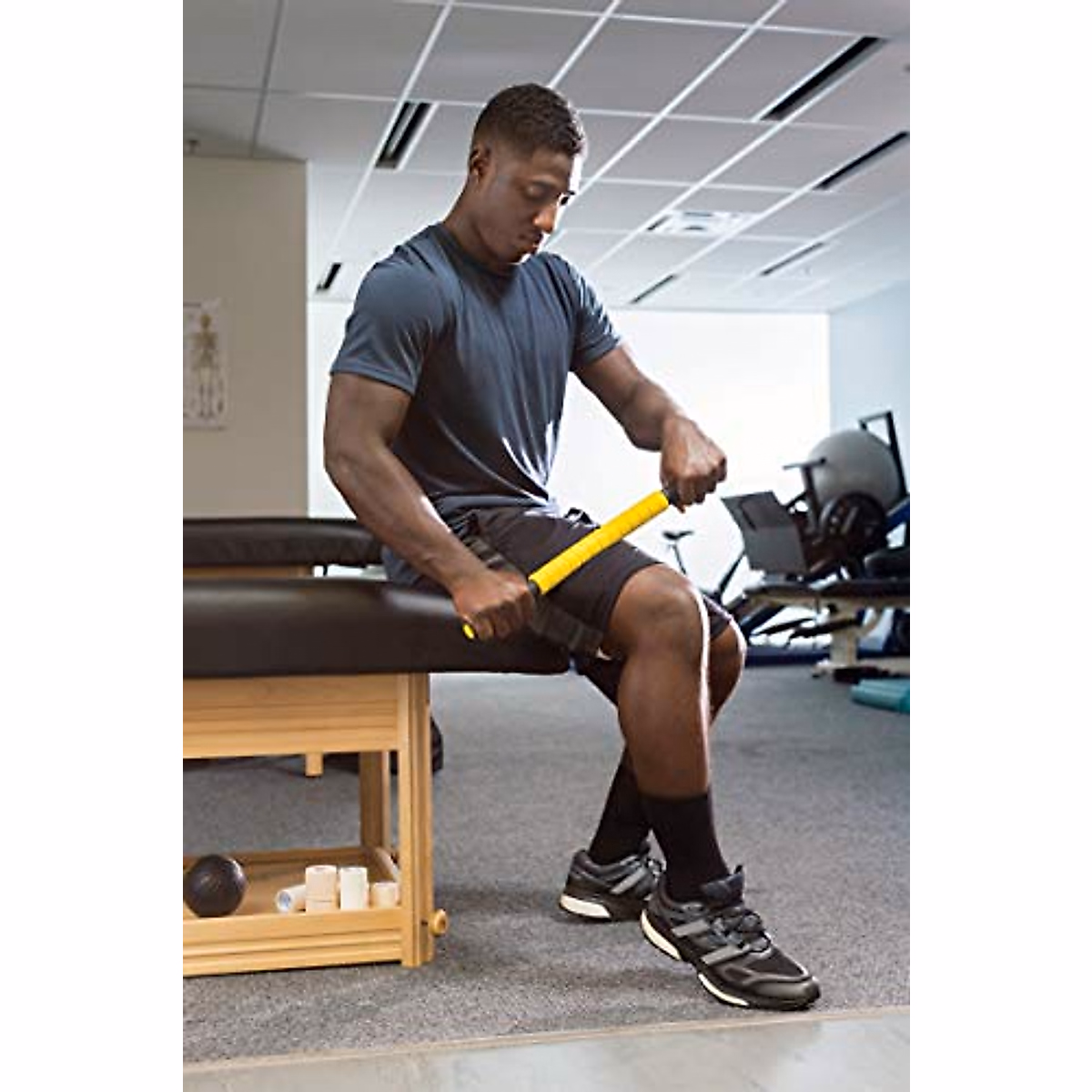 SKLZ Massage Bar Handheld Muscle Roller Massage Stick for Physical Therapy, Original Size , Yellow/Black
