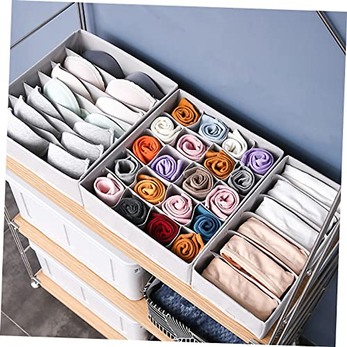 Zerodeko 3 sets Sock Use for Drawer Bag Shirt Grey Underwear Dividers Organizer Bra Clo Divider Supplies Storage Folding Foldable Desk Underpants Washable Organizers Cloth Home Clothes