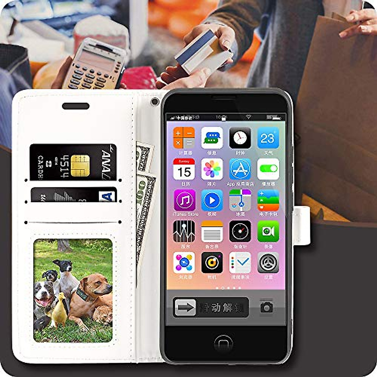 for Gigaset GS160 Case, Premium PU Leather Magnetic Flip Case Cover with Card Holder and Kickstand for Gigaset GS160 (5”)