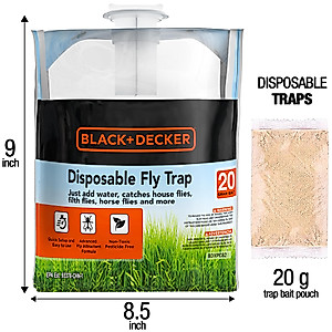 Fly Trap- Hanging Fly Traps Outdoor- Natural Non-Toxic Fly Catcher Attractant- Add Water to Catch House & Horse Flies in Garden, Backyard & Barn, 3 Pack