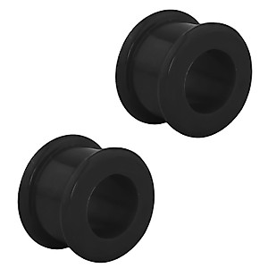 Forbidden Body Jewelry Set of Black 1/2 Inch Ultra Soft Comfort Fit Silicone Ear Gauges, 12mm Flat Double Flared Tunnel Plug Earrings