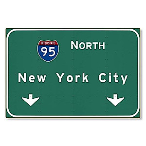 Tin Sign 8x12 inches American Yesteryear I-95 Interstate NYC New York City ny Metal Highway Freeway Sign