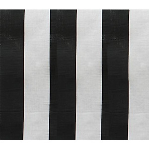 Polycotton Fabric Printed Large Stripes Black White / 60" Wide/Sold by The Yard