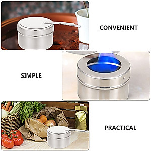 Cabilock 2pcs Stainless Steel Chafing Fuel Holder with Cover Chafer Canned Heat Fuel Box Buffet Warmer Warming Trays for Buffets Barbecue Parties Chafing Dish Buffet