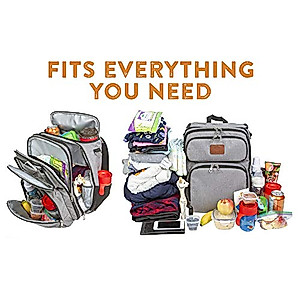 Benny Bradley's 3-In-1 Diaper Bag Backpack with Stroller Straps - Multifunctional Backpack for Mommy and Daddy, Stroller Organizer/Cup Holder and Travel Cooler Bag - Large Capacity, Waterproof