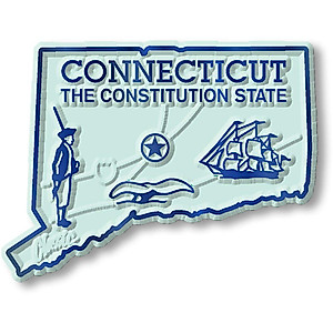 Connecticut Small State Magnet by Classic Magnets, 2.3" x 1.7", Collectible Souvenirs Made in The USA